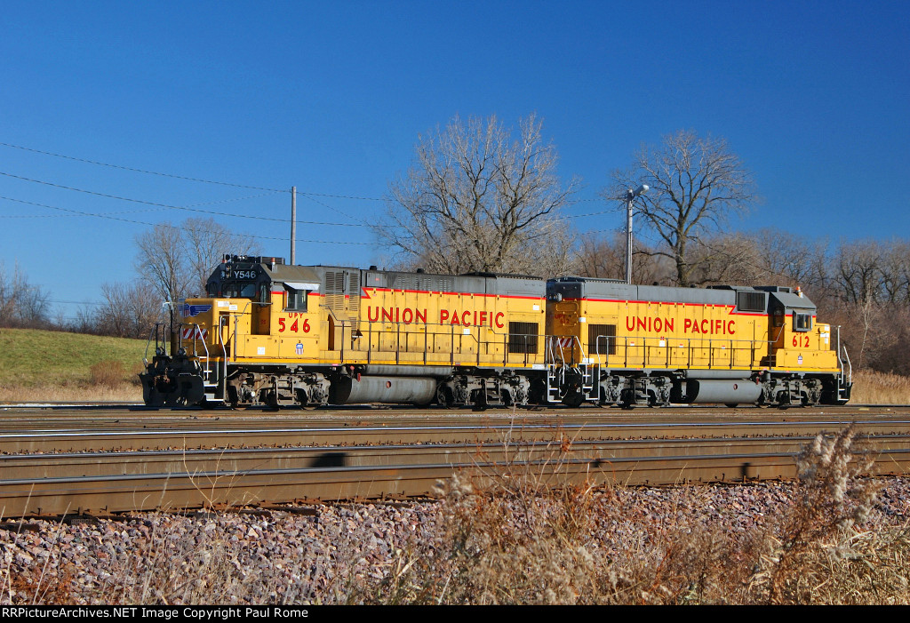 UPY 546 - 612, EMD GP15-1, ex CNW 4401, ex MP 1612, on the UPRR